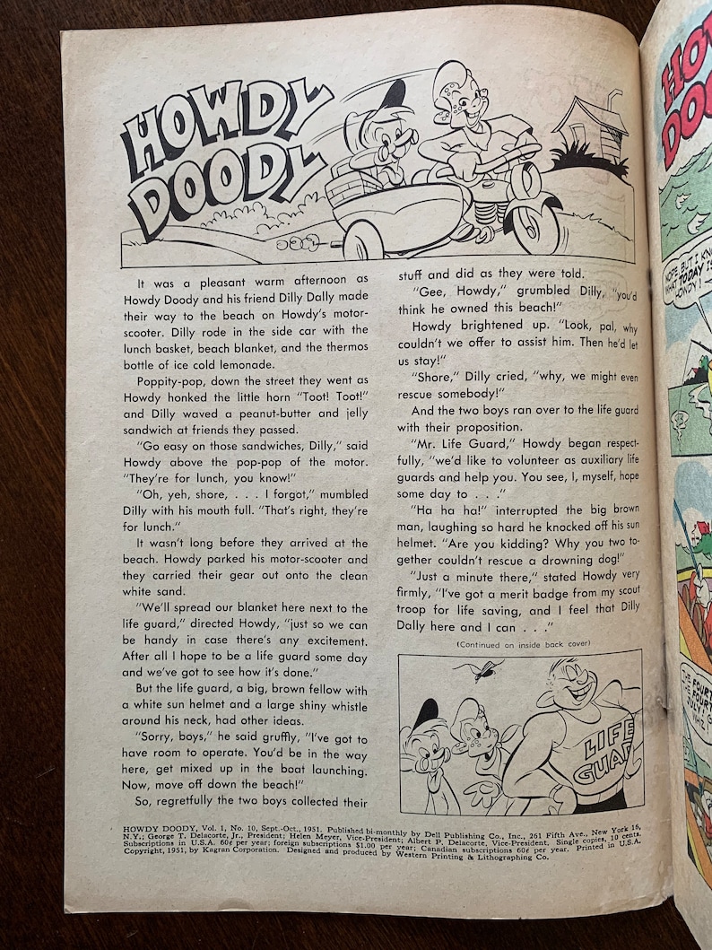 Howdy Doody #10 Dell Comics 1951 - Etsy