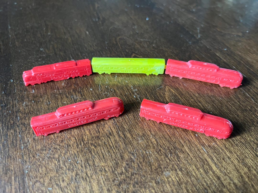 Vintage TRAIN RAILCARS LOCOMOTIVES Cracker Jack Prizes 2 Inch Lot of 5 ...