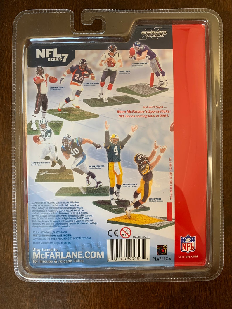 Mcfarlane Toys DAVID CARR Super Exclusive NFL Houston Texans 2004 ...
