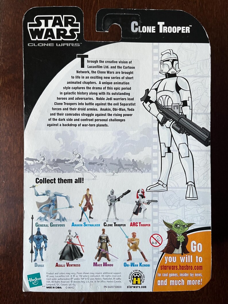 Star Wars Cartoon Network CLONE TROOPER BLUE the Clone Wars 2005 Hasbro ...