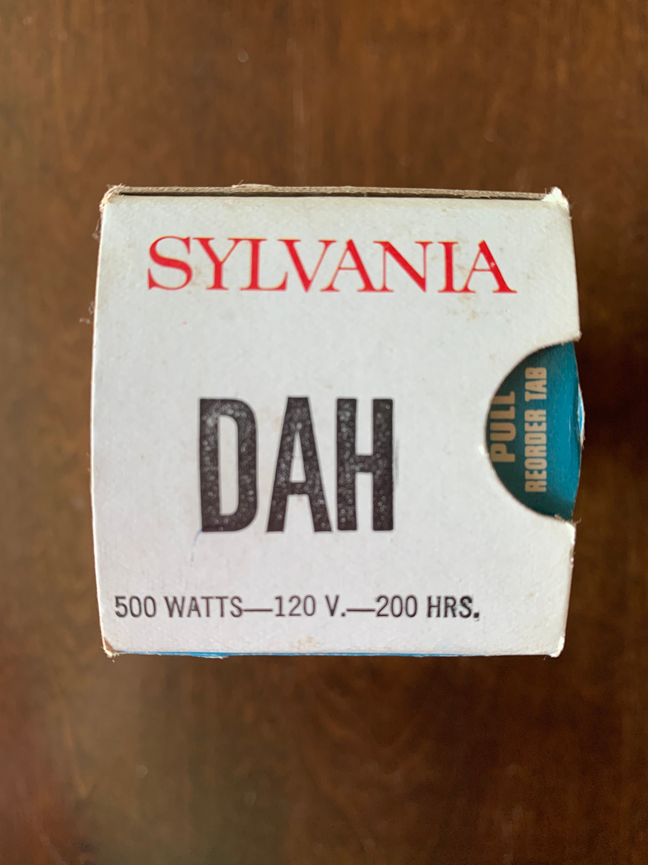 Vintage Sylvania DAH 500 Watts 120v Blue Top Projection Lamp Bulb ...