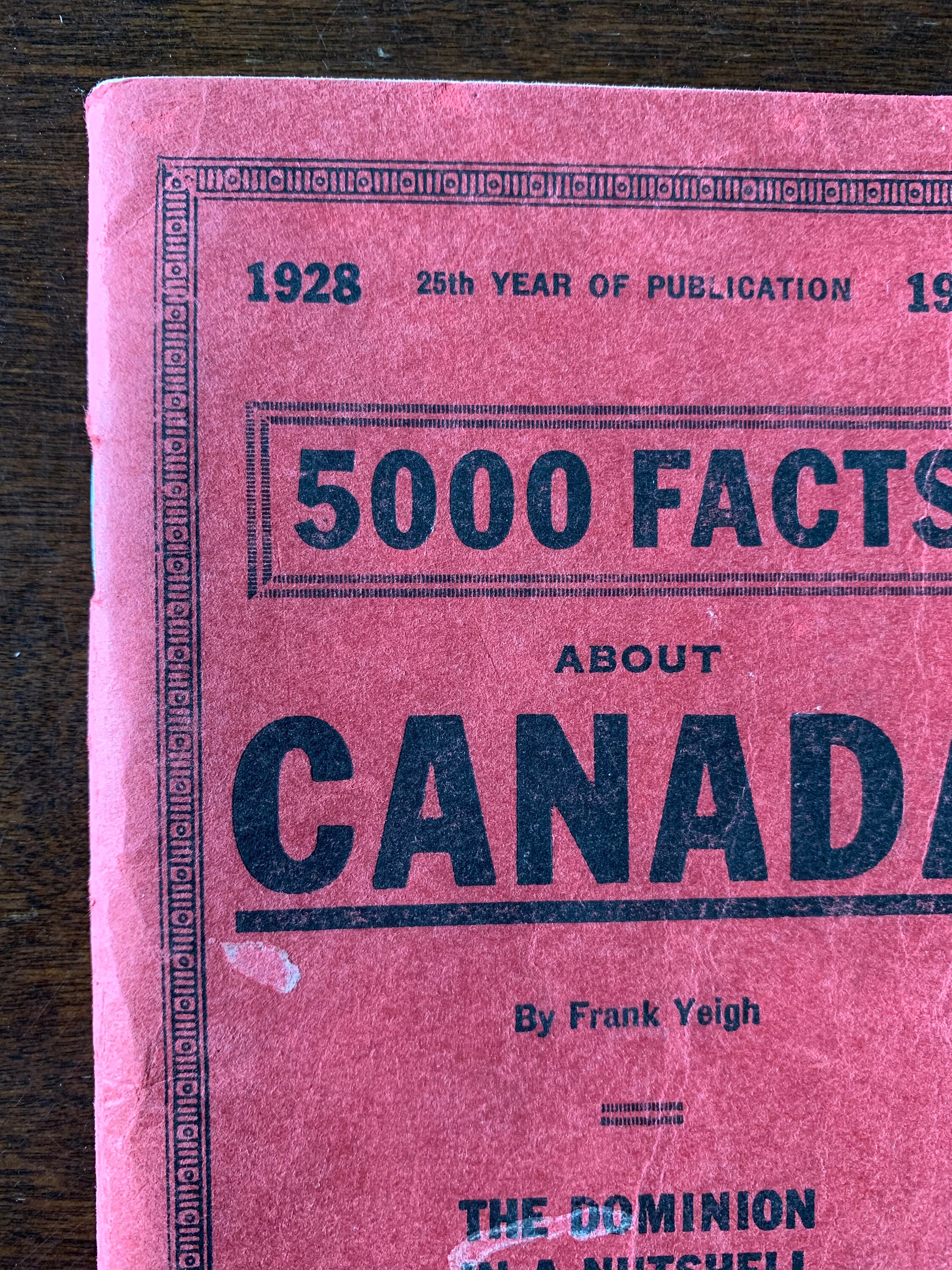 Vintage 5000 FACTS ABOUT CANADA the Dominion in a Nut Shell Annual ...