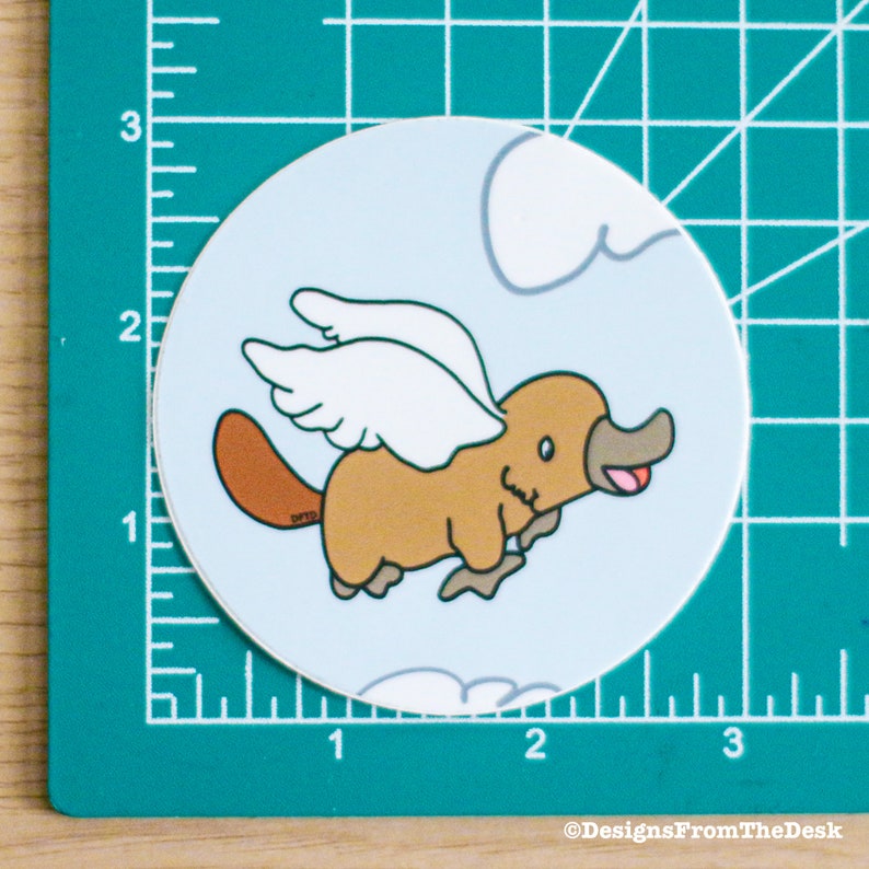 Flying Platypus Vinyl Sticker - Etsy