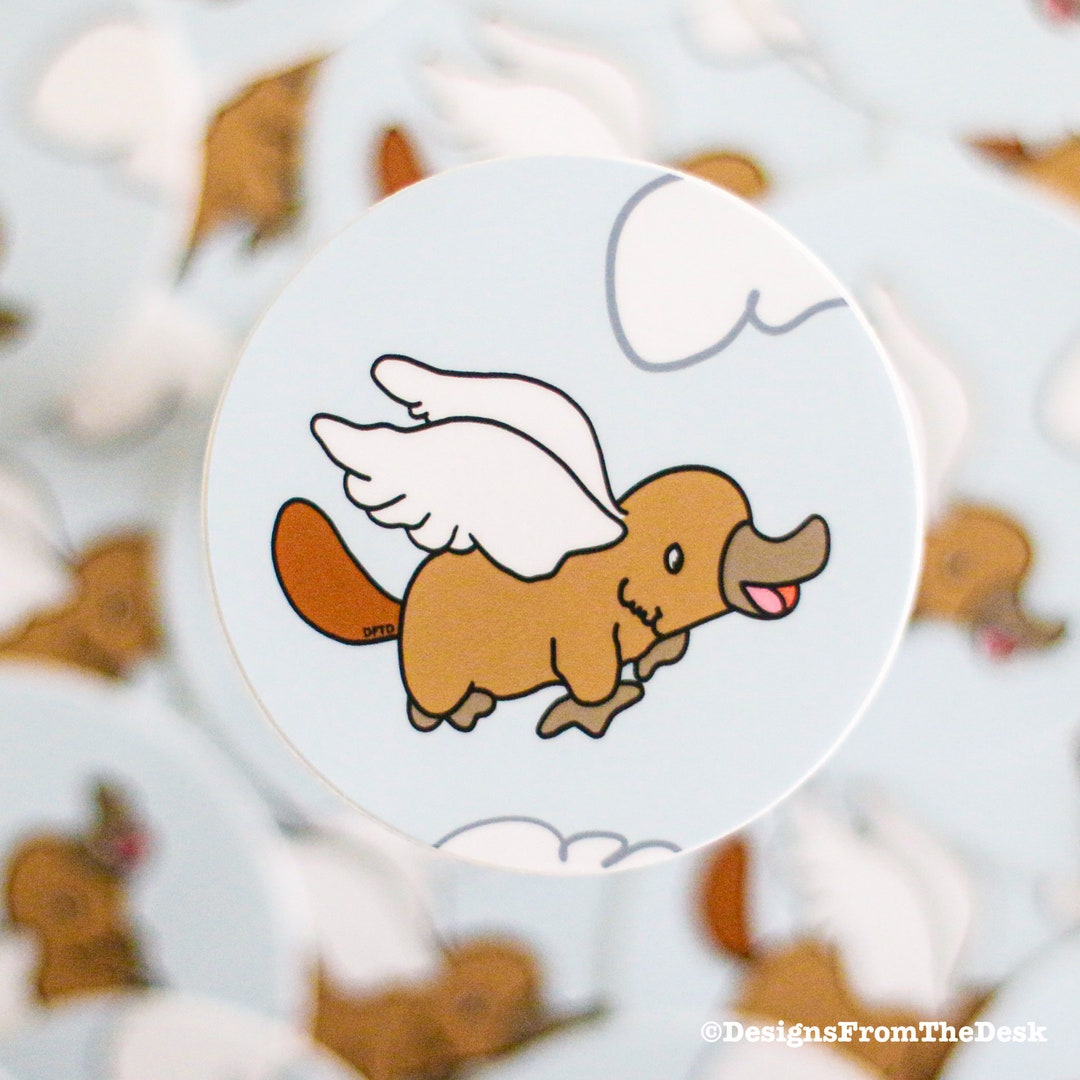 Flying Platypus Vinyl Sticker - Etsy