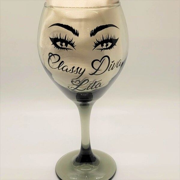 Diva Wine Glass - Etsy