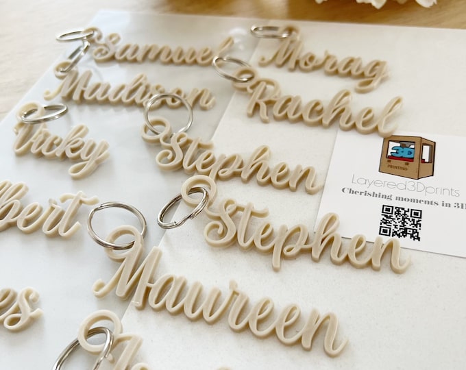 Wedding Place Cards / Wedding Keyring/names/ Birthday 3D Printed ...