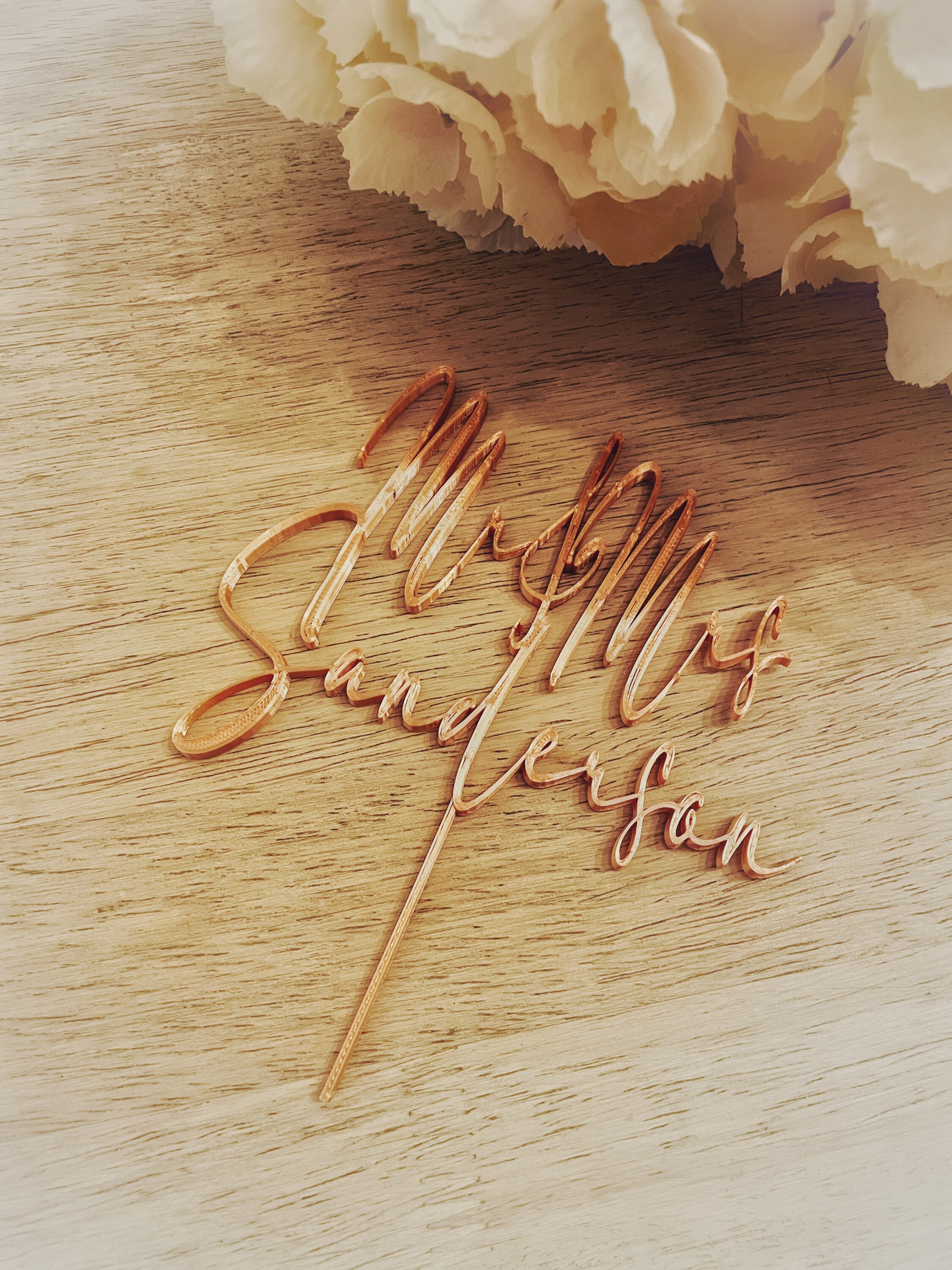 Wood Style Cake Topper 3D Printed Personalised Cake Topper - Etsy