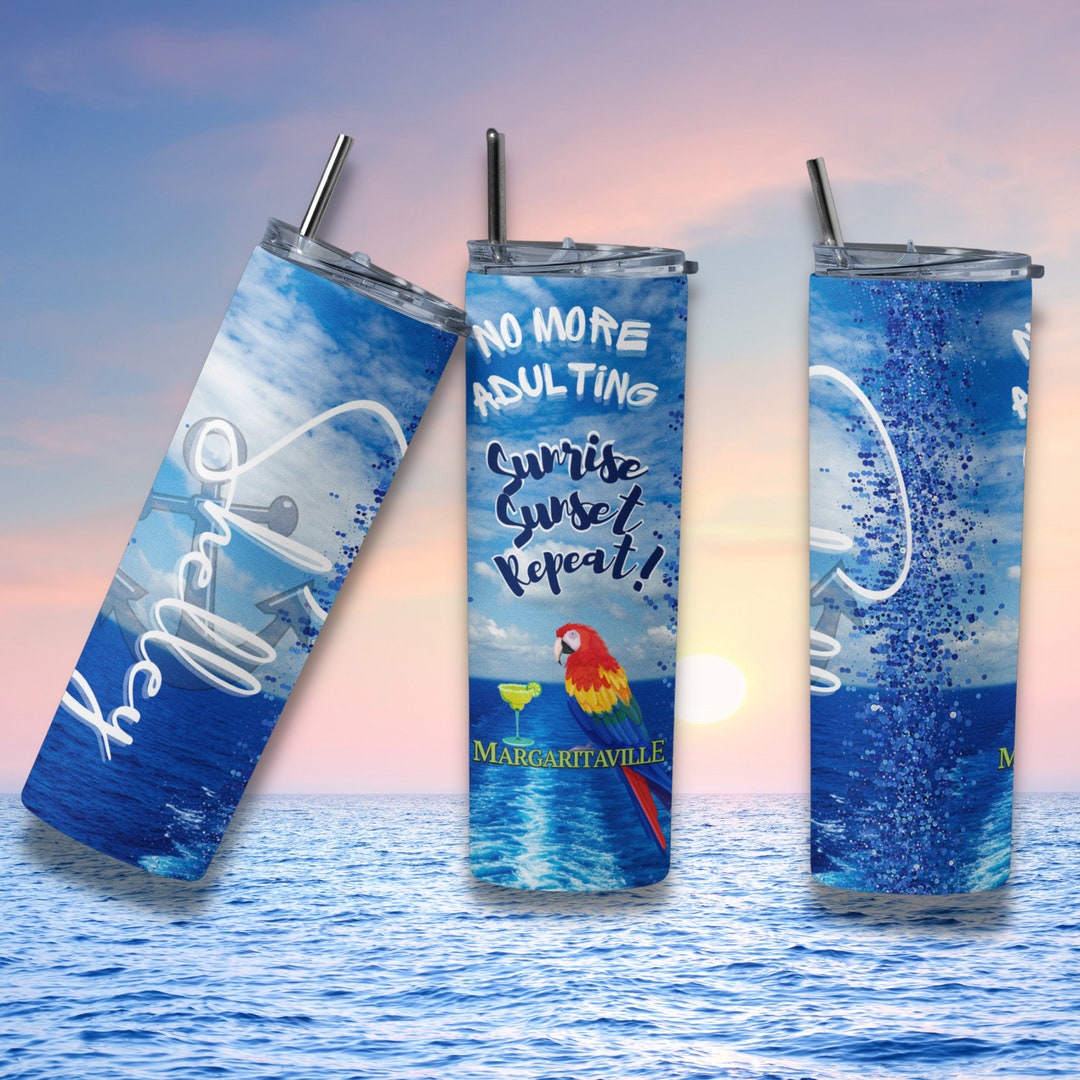 Personalized Tumbler for Cruise, Jimmy Buffett Cruise Tumbler, Parrot ...