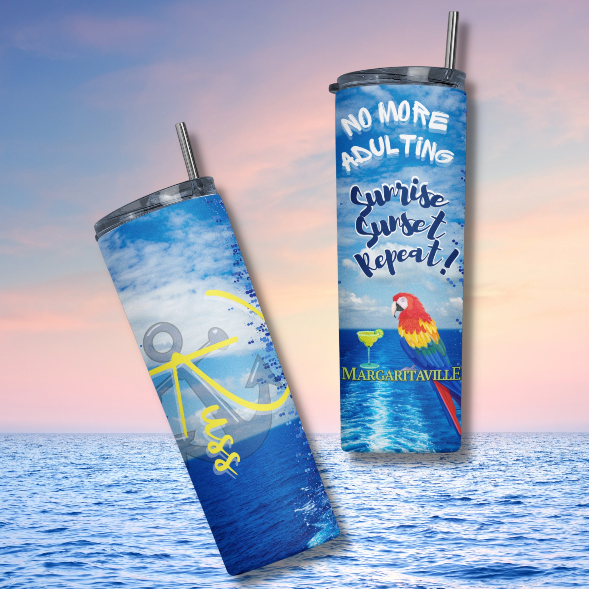 Personalized Tumbler for Cruise, Jimmy Buffett Cruise Tumbler, Parrot ...