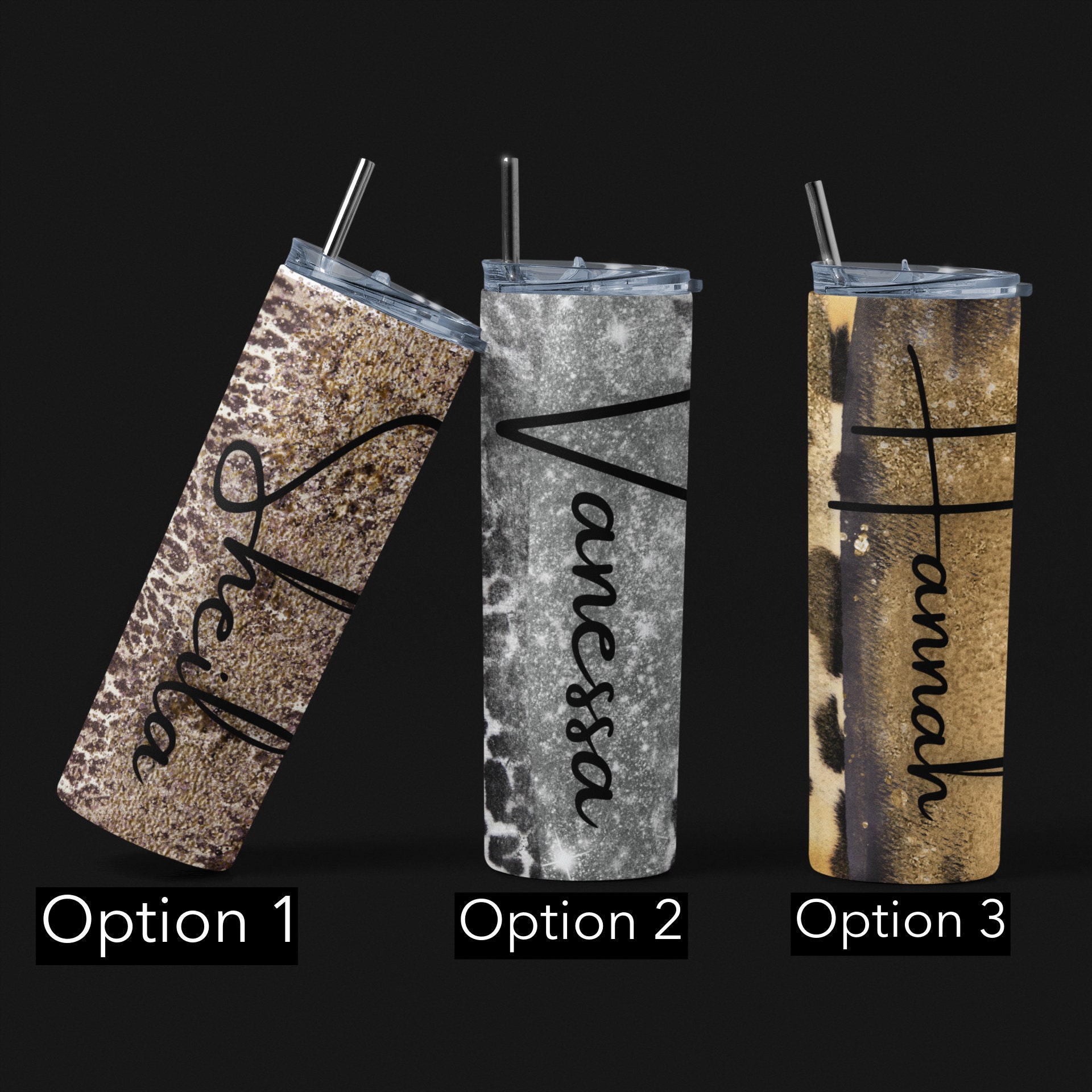 Animal Print Tumbler, 20oz Personalized Skinny Tumbler, Beach Tumbler ...