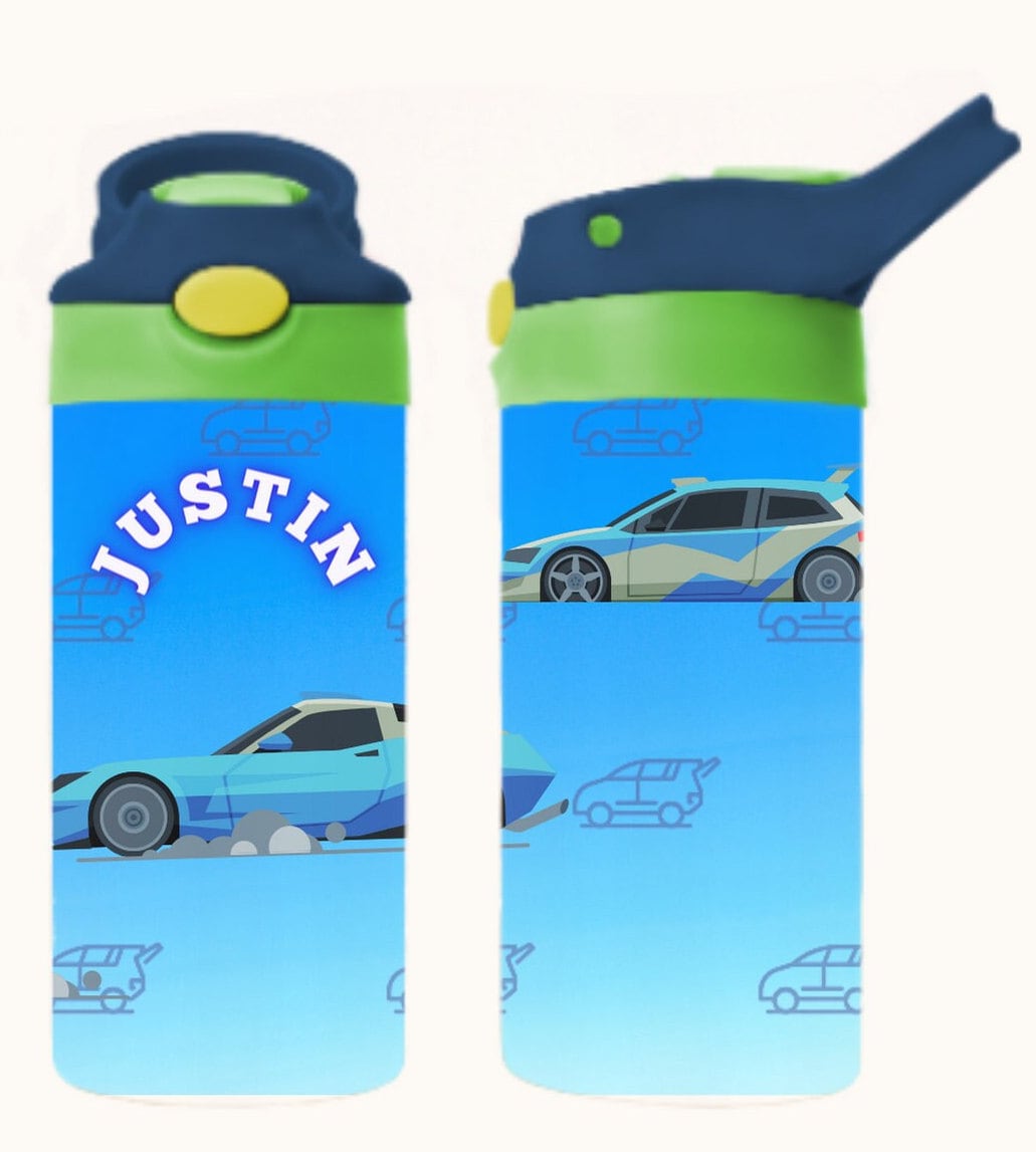 Race Car Water Bottle, Hot Wheels Design Water Bottle, Personalized ...