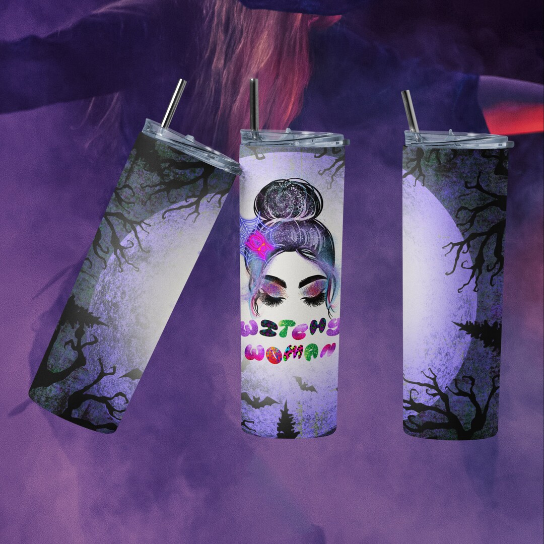 Witchy Woman Digital Design for Sublimation, Halloween Tumbler Design ...