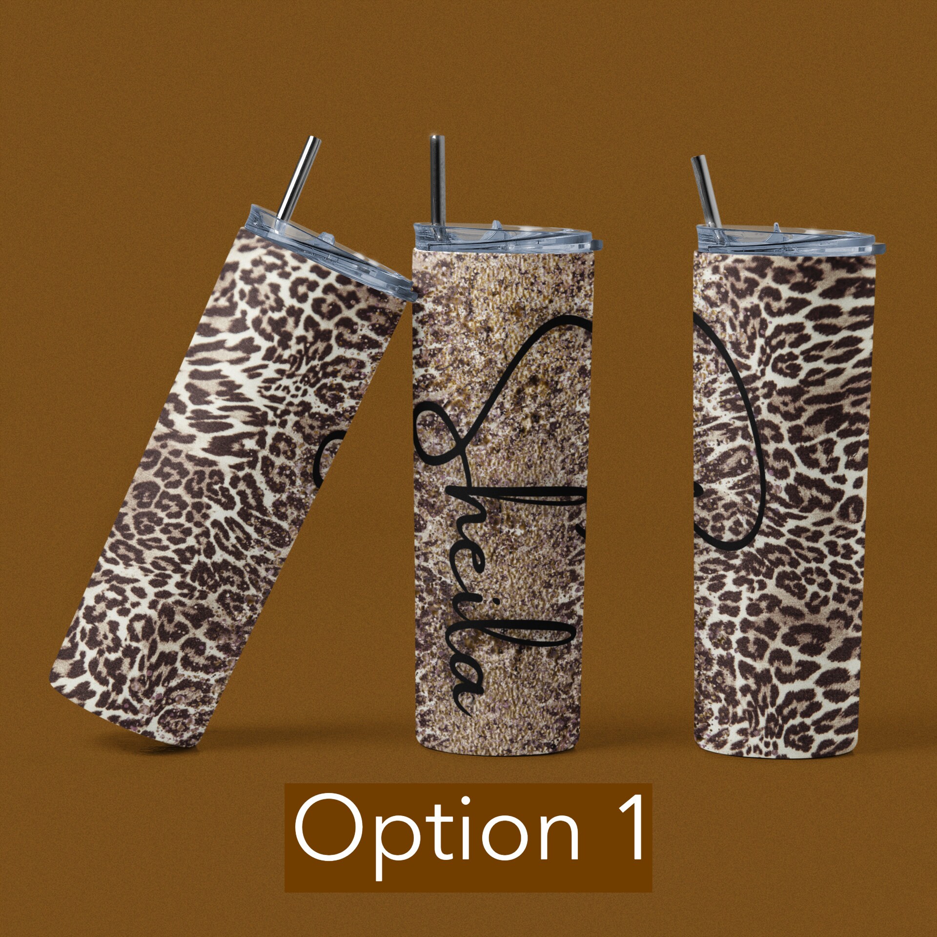 Animal Print Tumbler, 20oz Personalized Skinny Tumbler, Beach Tumbler ...