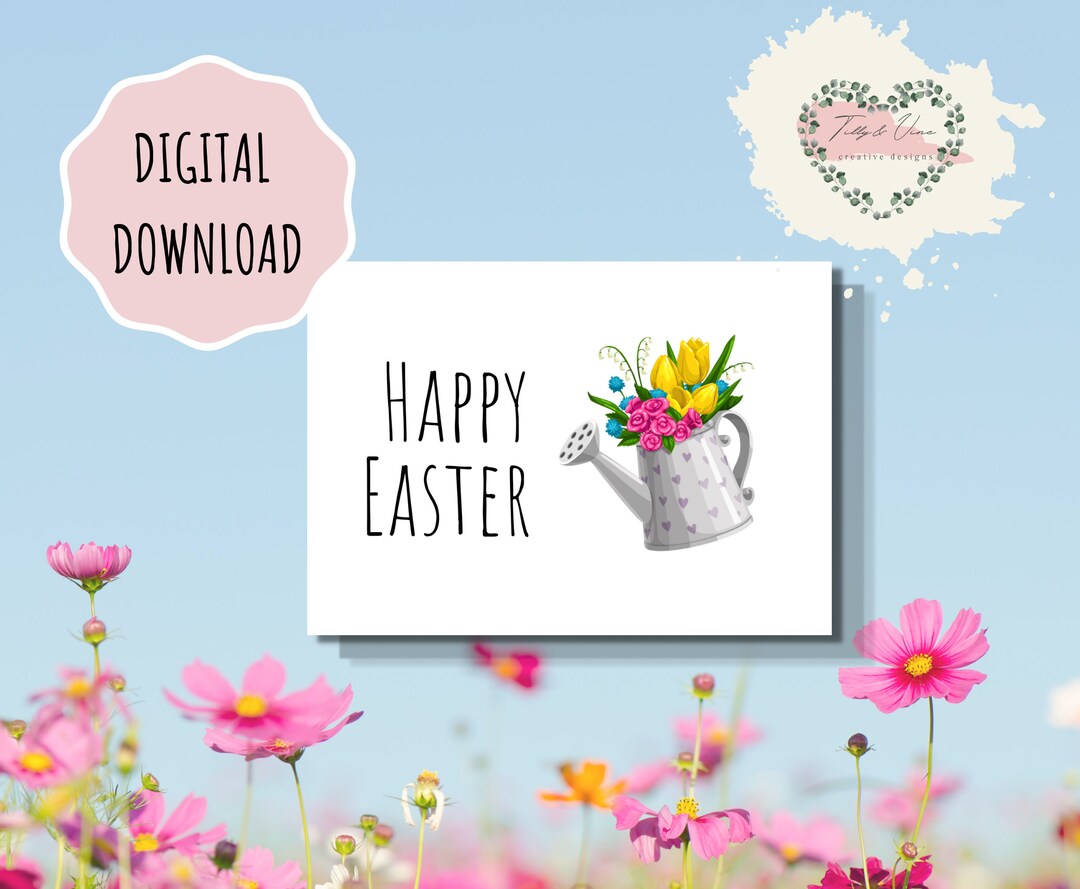 Printable Easter Greeting Card, Instant Download, 7x5 in Card for ...