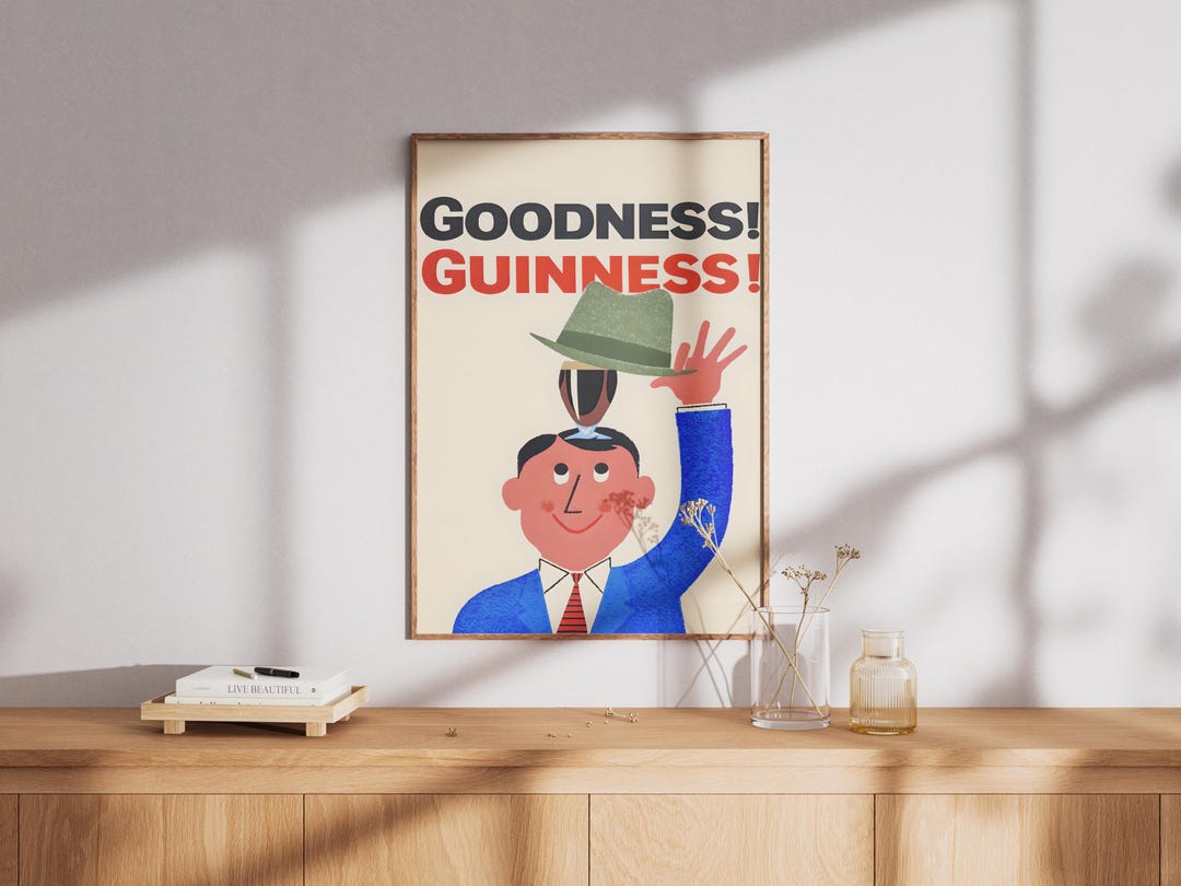 Guinness Poster Split the G Print: Irish Stout Wall Art for Home Bar - Etsy