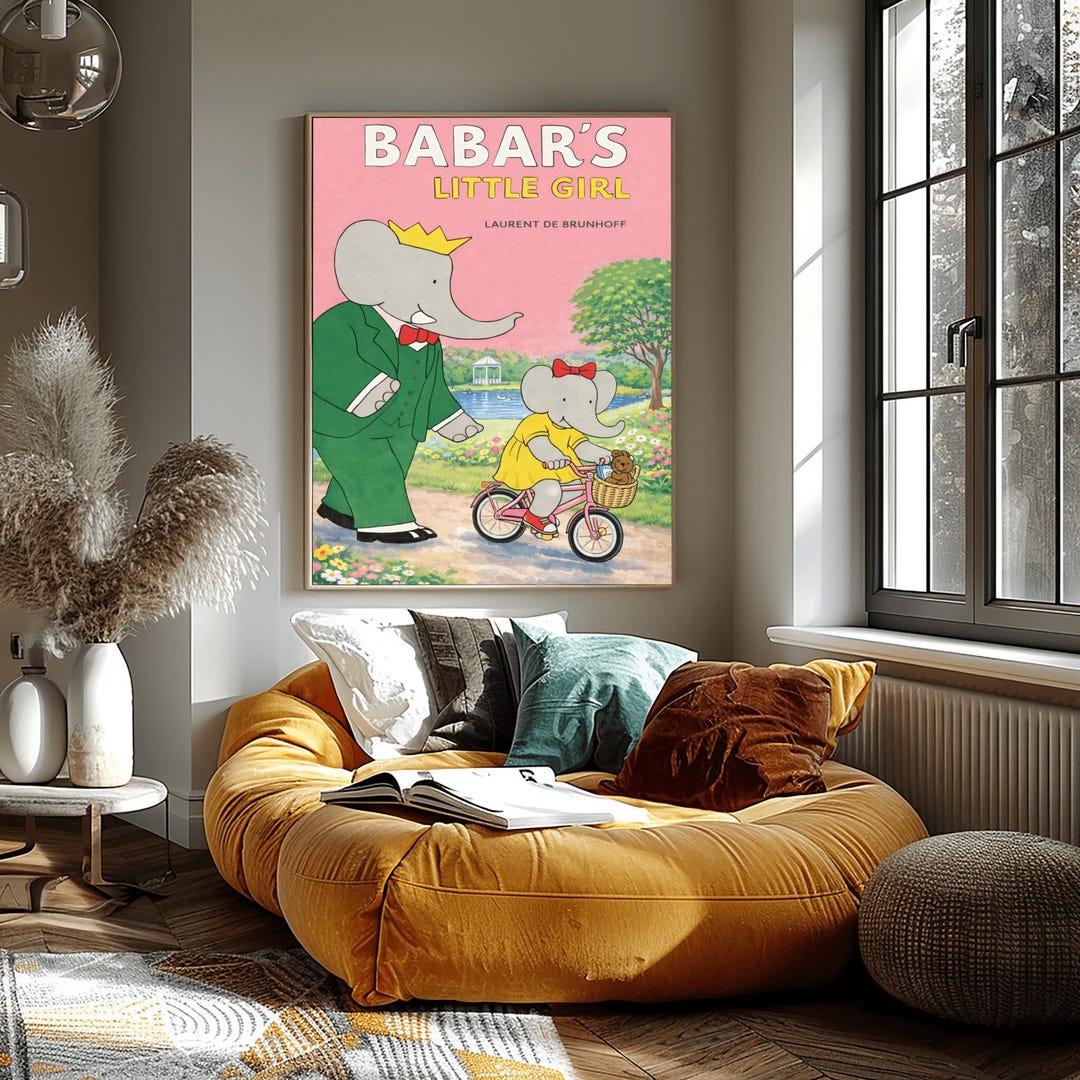Babar's Little Girl Art Print – Vintage French Nursery Decor - Etsy