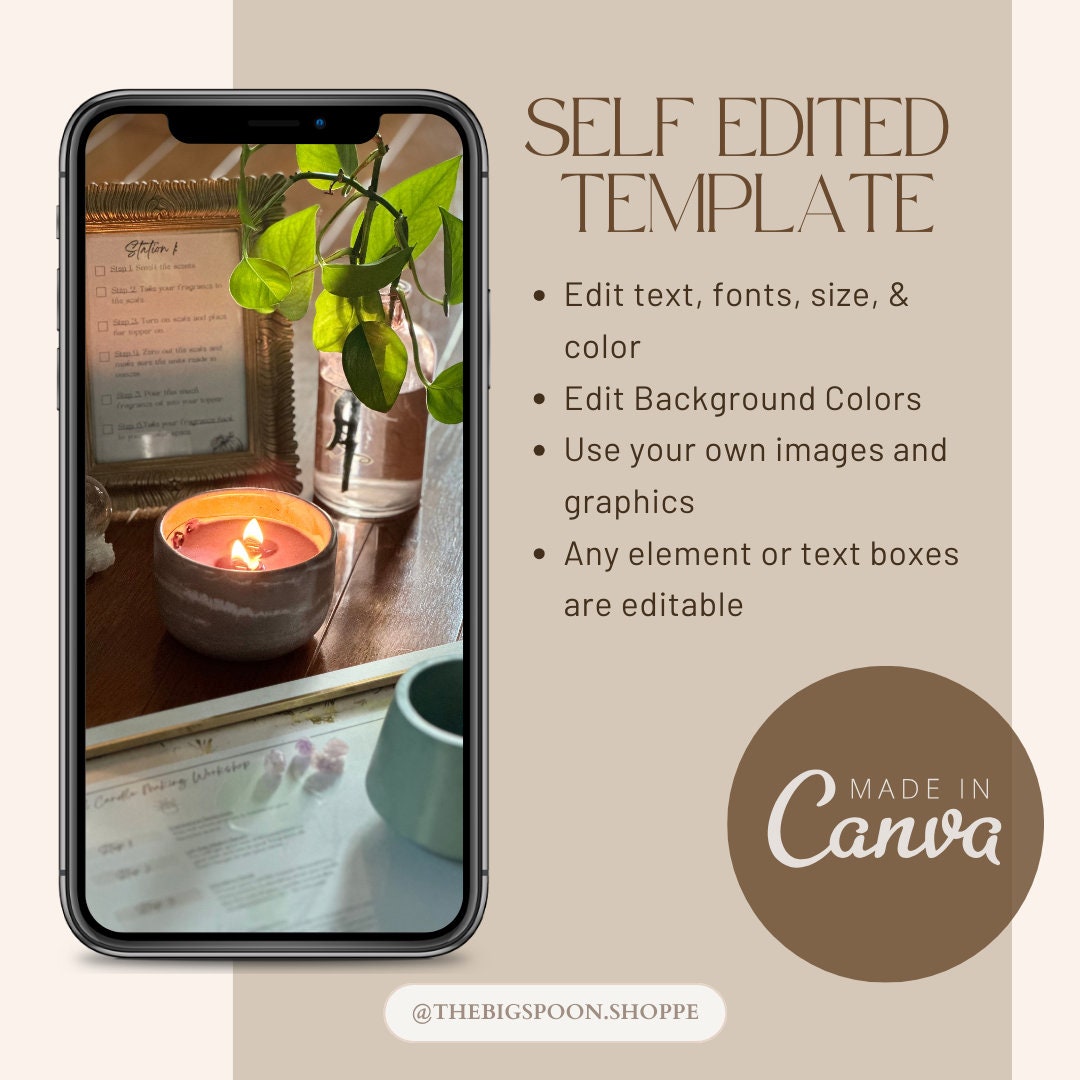 Candle Making Workshop Station Cards, Editable via Canva - Etsy