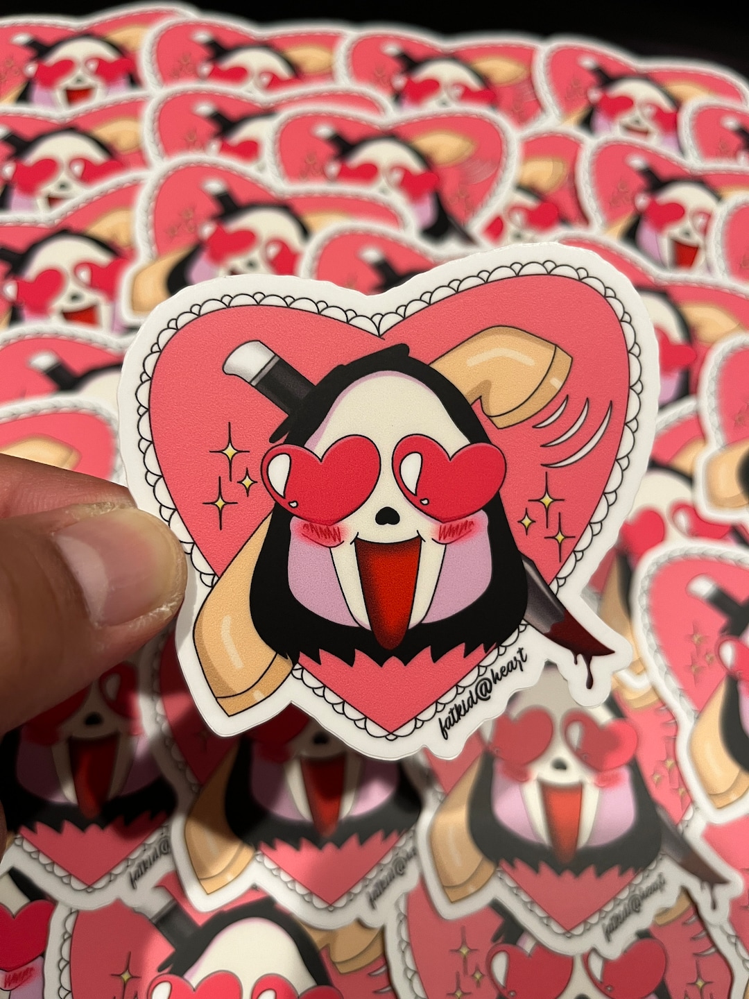 Fatkid@heart "ghostface Lova" Sticker Cartoon Water Bottle Laptop Vinyl ...