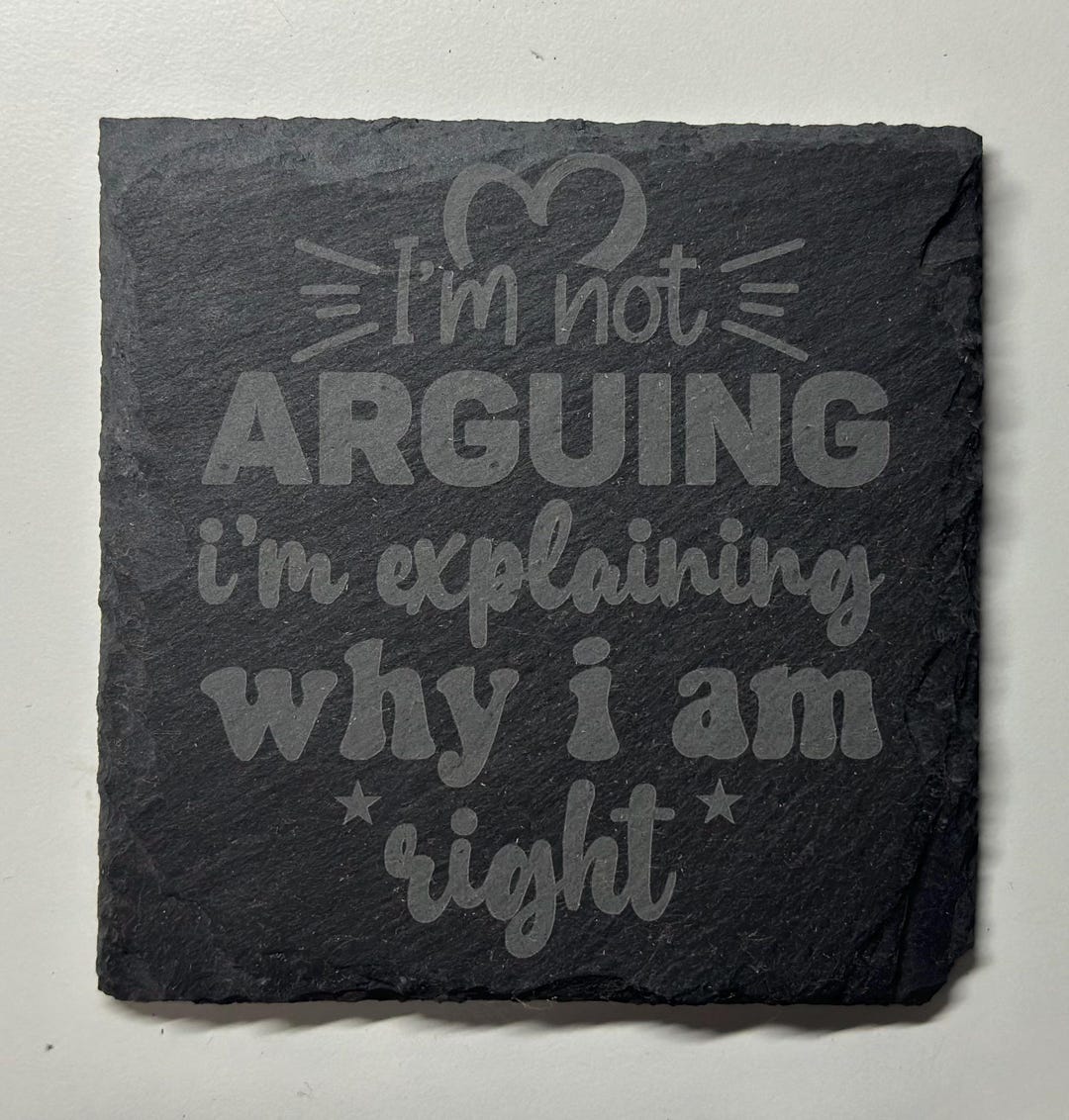 Funny Engraved Stone Rock Coaster | Set of 4/6 | 10x10 Cm Square Stone ...