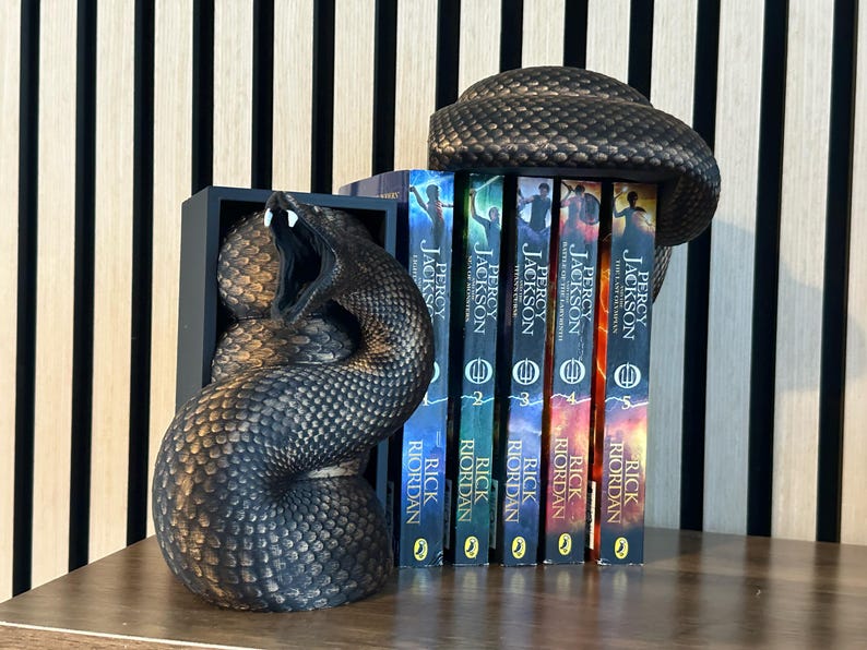Snake Book Nook – Fantasy Bookshelf Insert | 3D Printed PLA, Hand ...