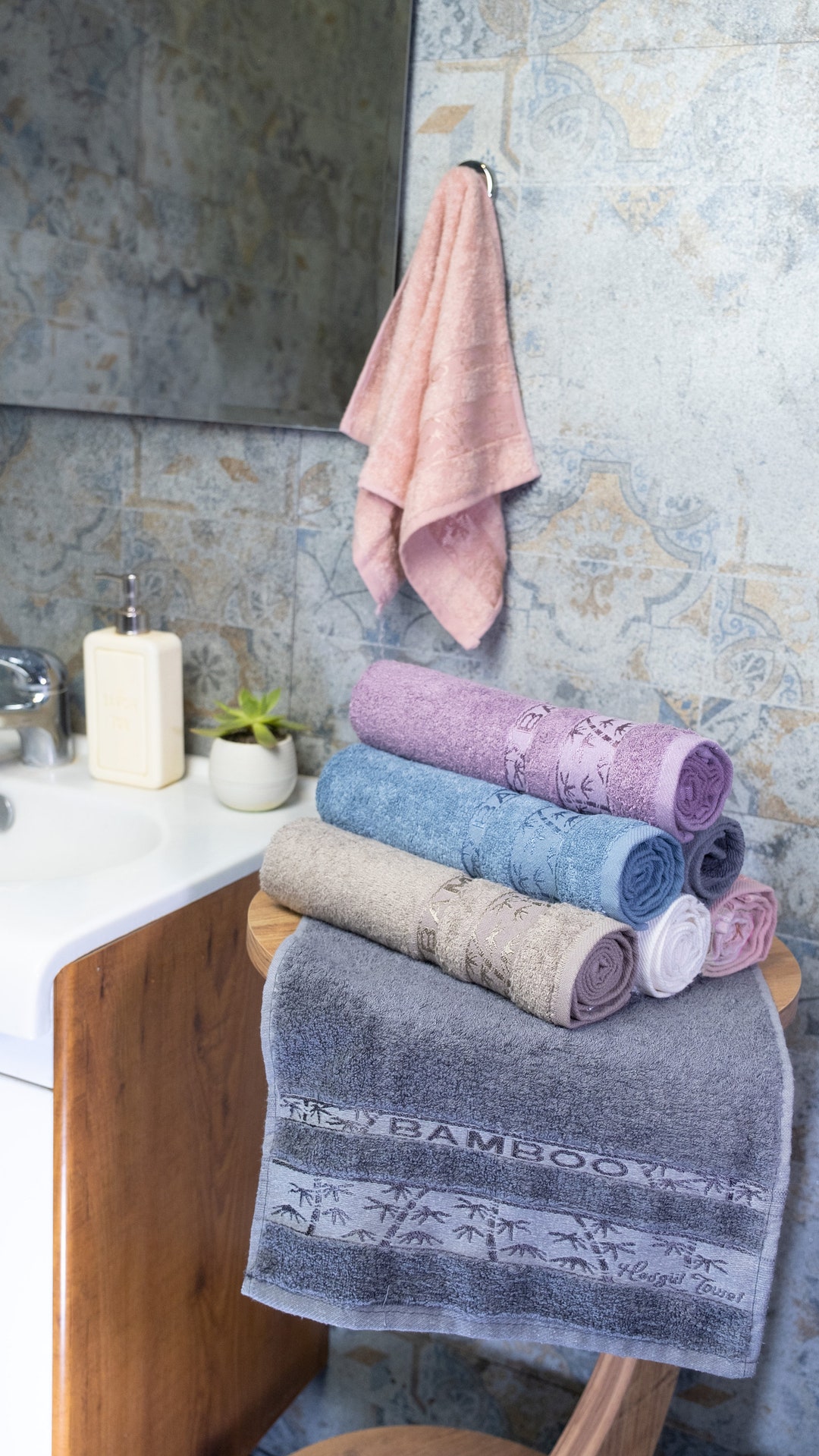 30X50 Cm Fingertip Towel Set-70% Bamboo Hand Towels-fingertip Towels ...