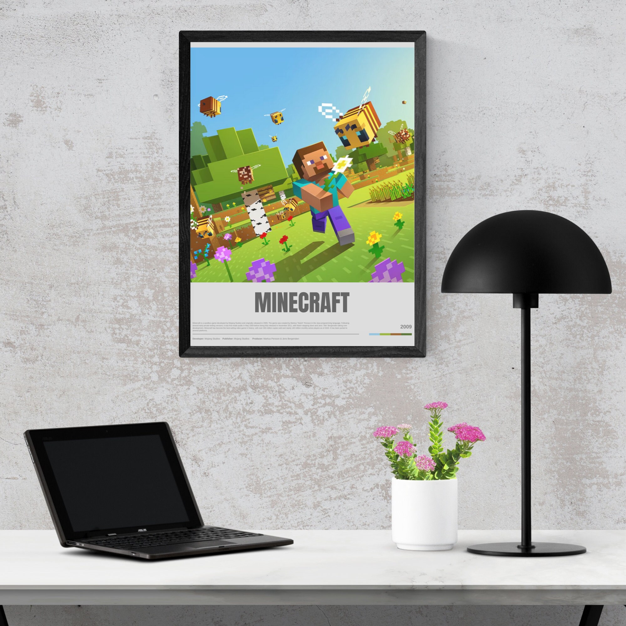 MINECRAFT 2009 Game Cover Art Poster Gaming Room Poster, Gaming Wall ...