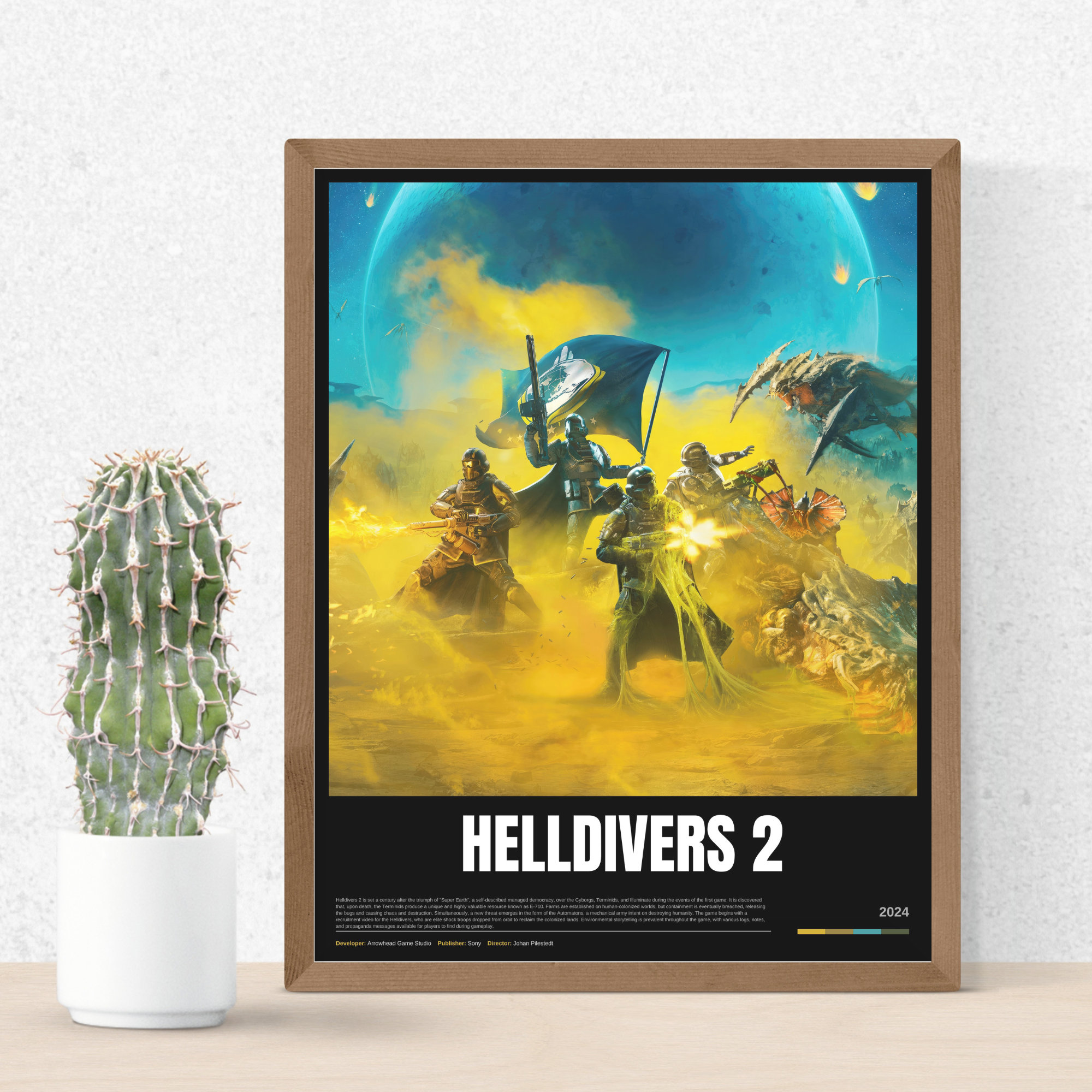 Helldivers II 2024 Game Cover Art Poster Gaming Room Poster, Gaming ...