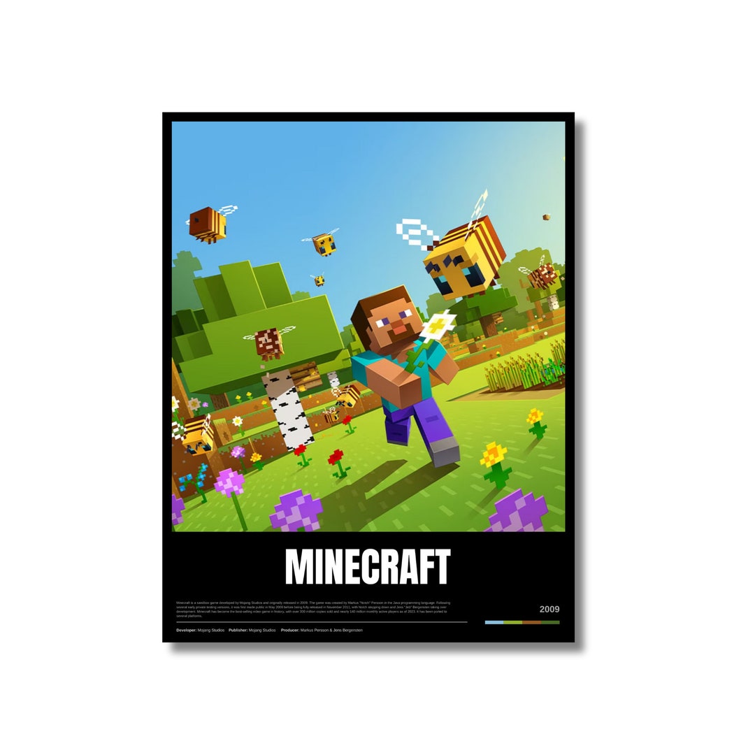 Minecraft 2009 Game Cover Art Poster Gaming Room Poster Gaming Wall Poster Gaming Print Poster