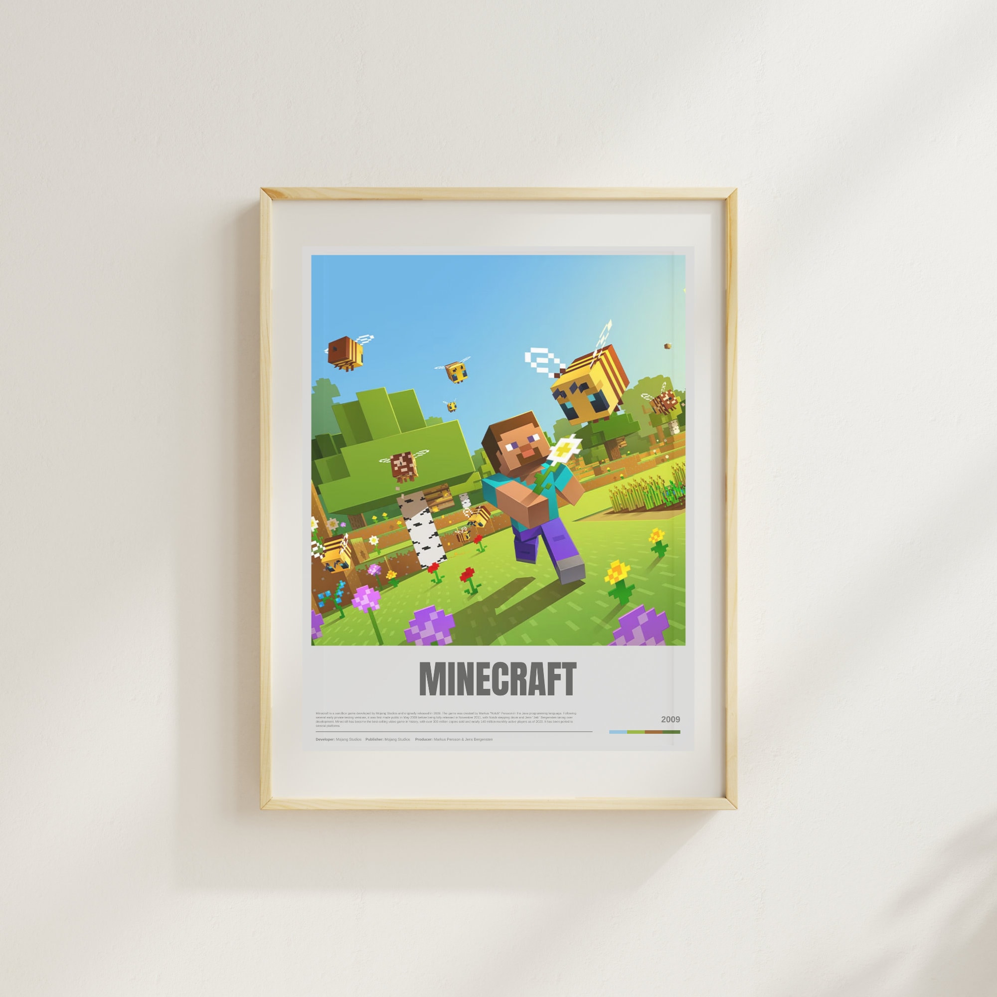 MINECRAFT 2009 Game Cover Art Poster Gaming Room Poster, Gaming Wall ...