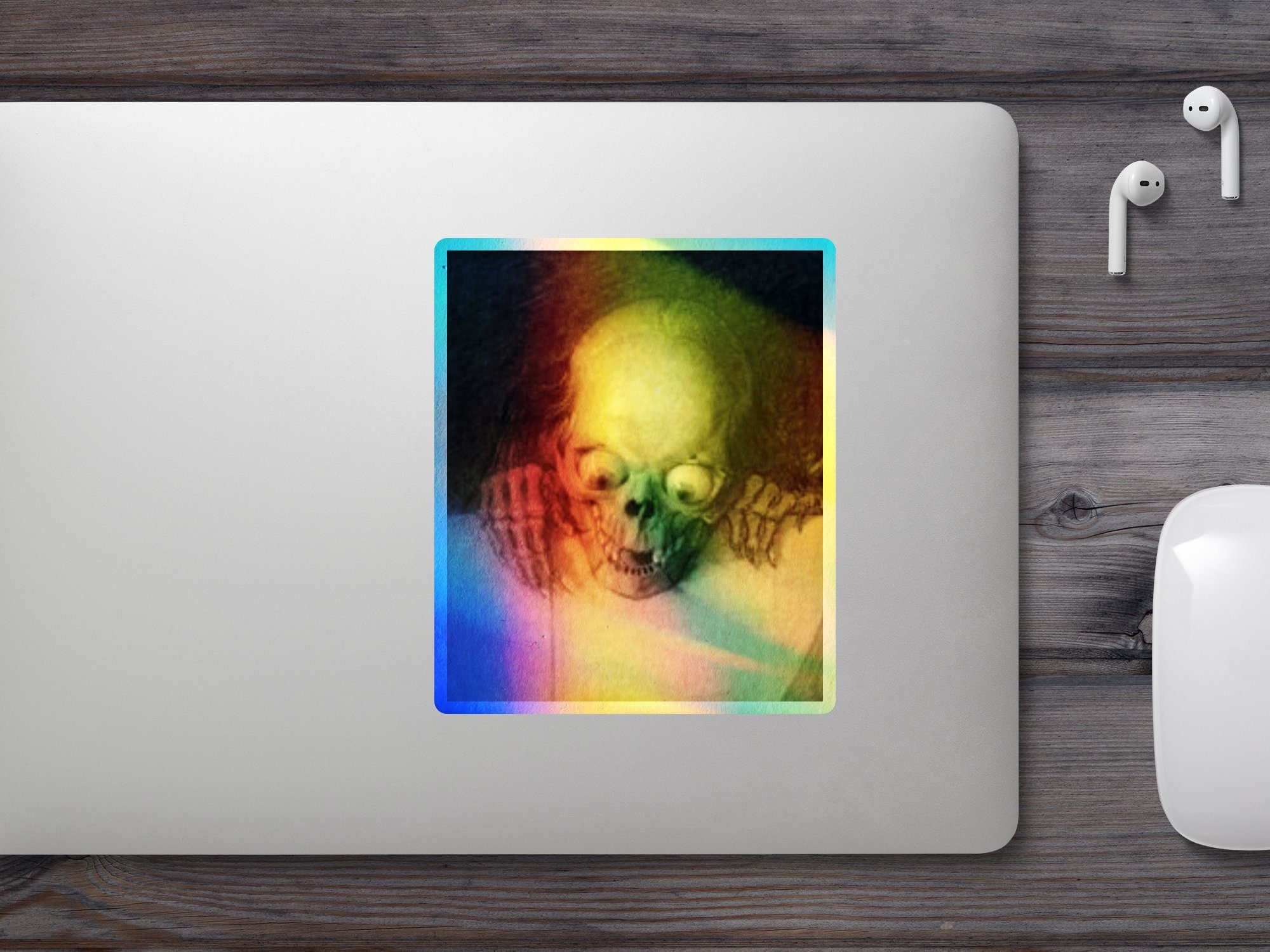 Creepy Holographic Vinyl Sticker, Horror Sticker, Halloween Sticker ...