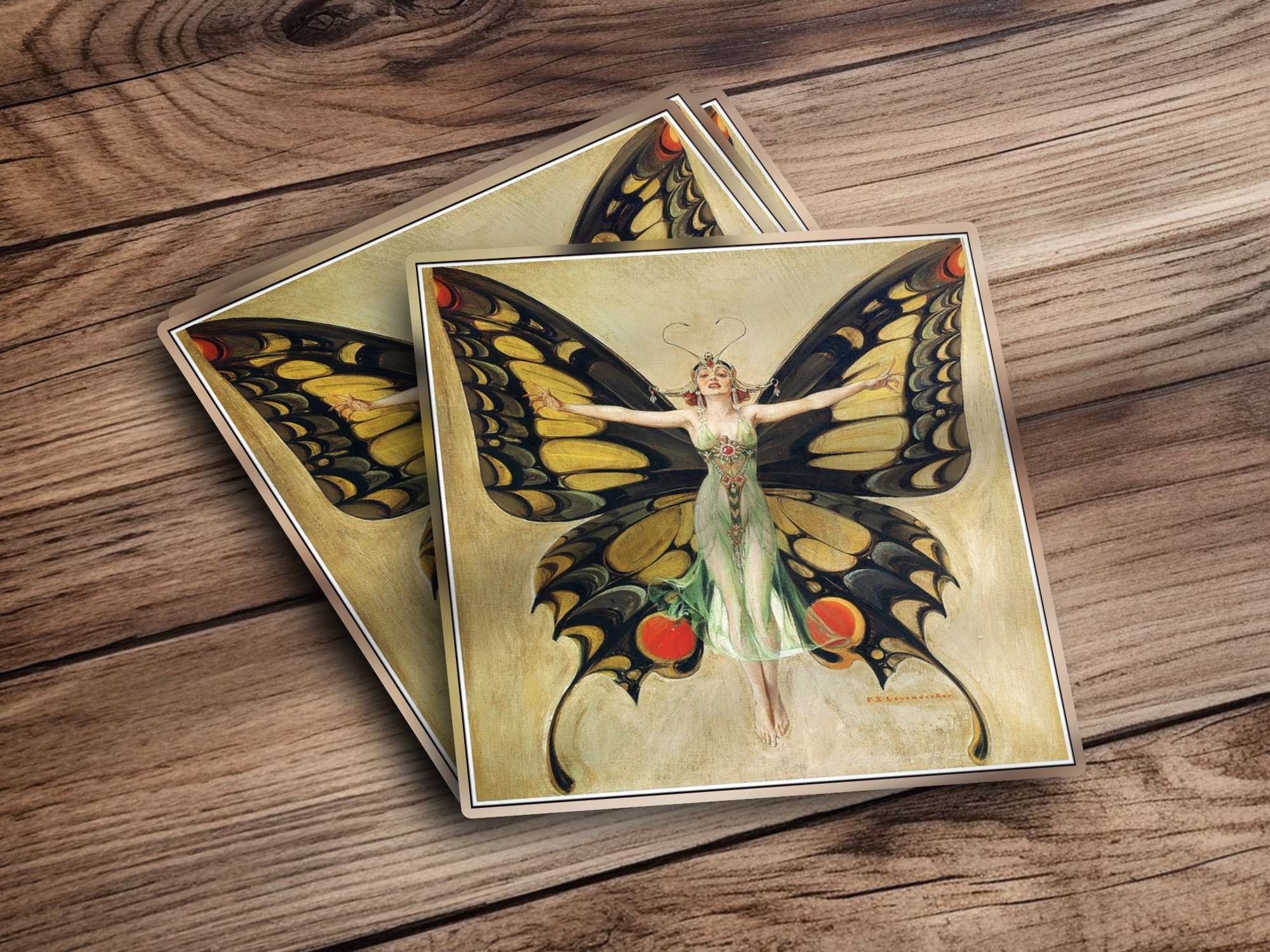Art Deco Butterfly Vinyl Sticker, Flapper Sticker, Vintage Style ...