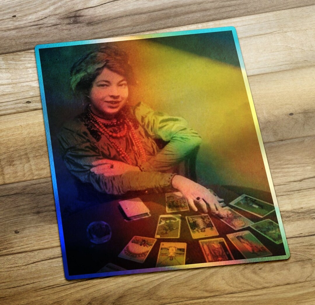 Tarot Holographic Vinyl Sticker, Pamela Colman Smith Sticker, Pixie ...