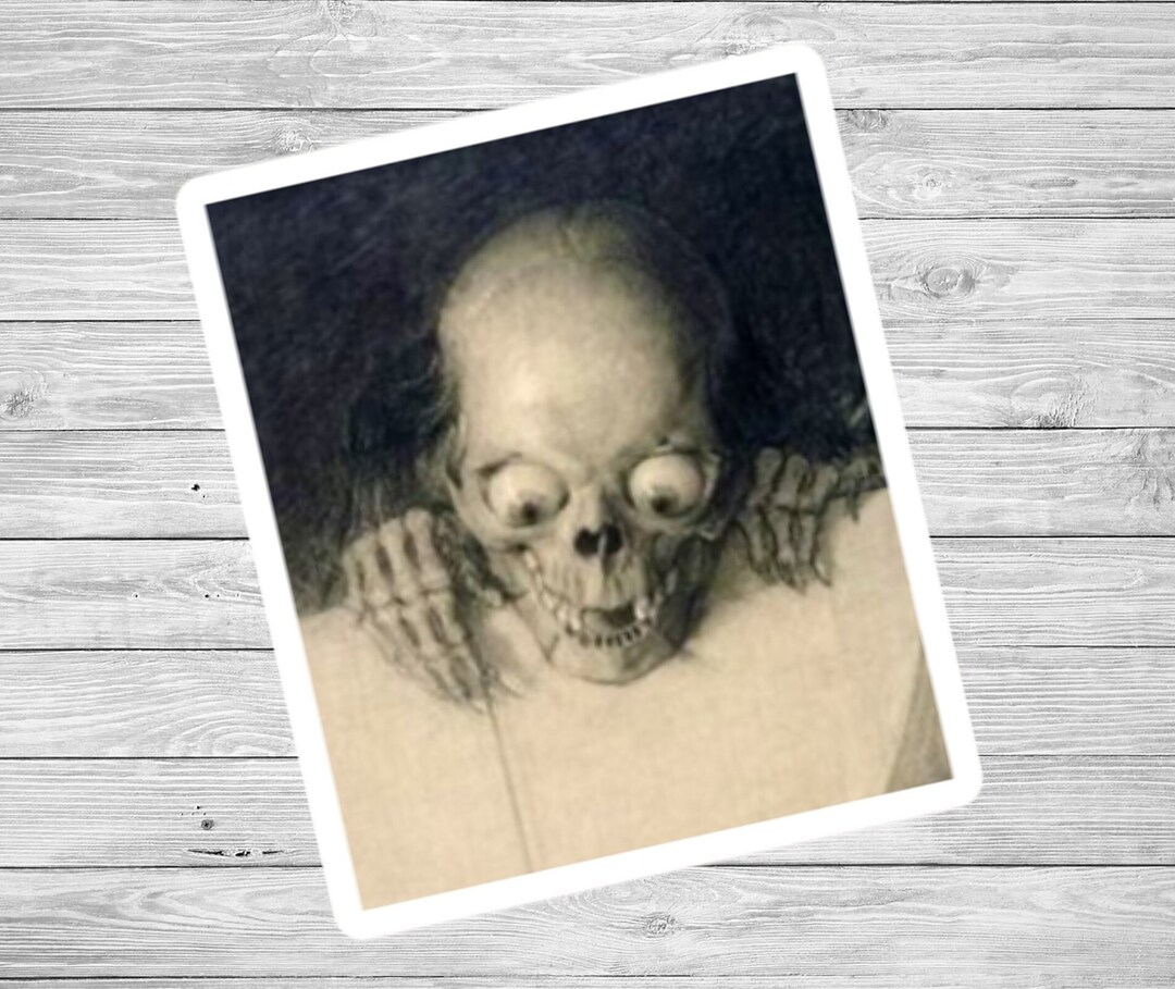 Creepy Vinyl Sticker, Horror Sticker, Halloween Sticker, Skeleton ...