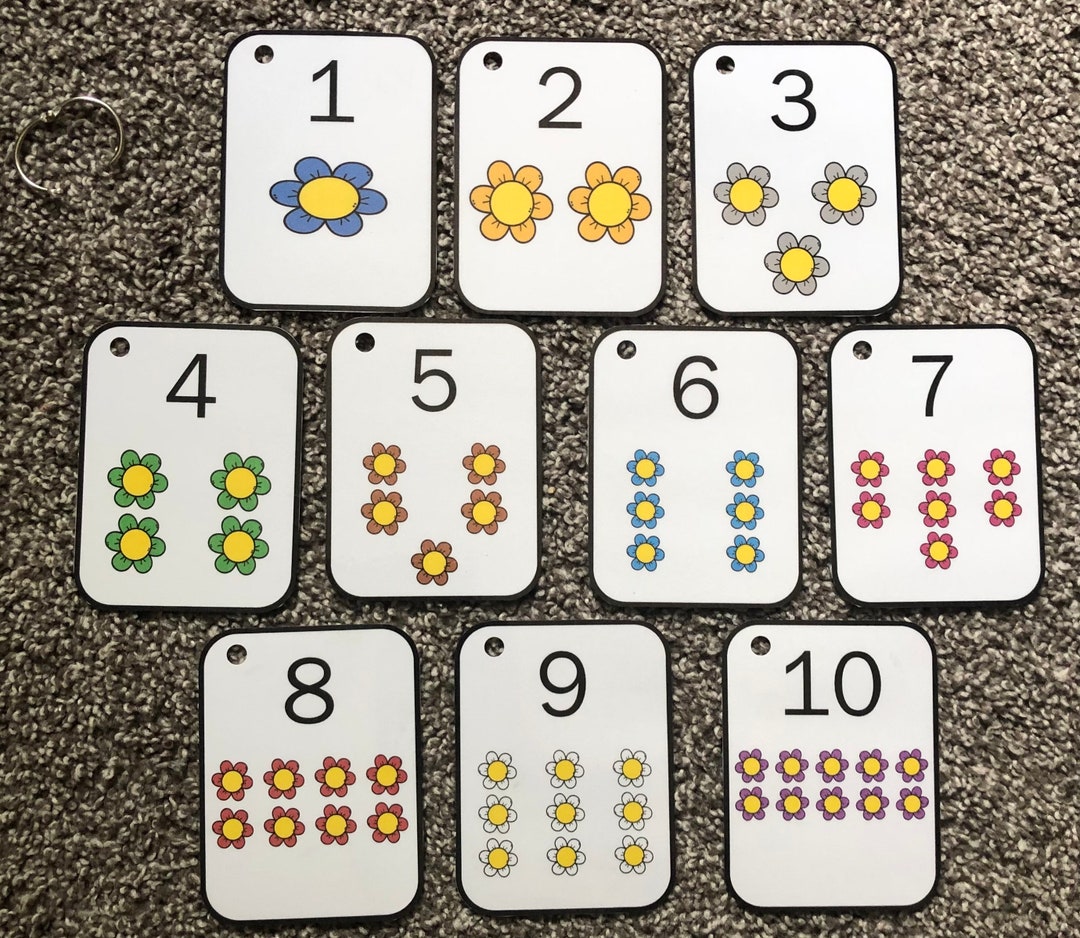 Flower Counting Number Flash Cards, Early Learning Resource - Etsy