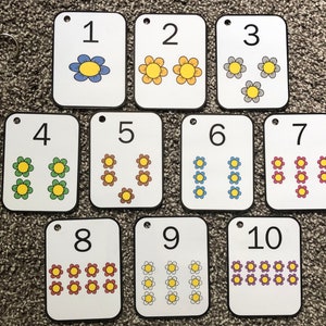 Flower Counting Number Flash Cards, Early Learning Resource - Etsy