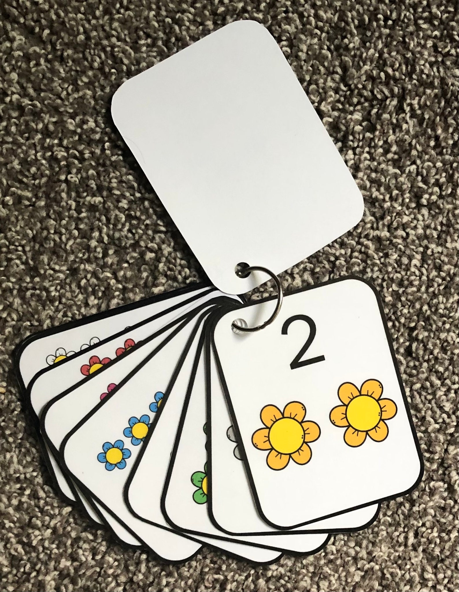 Flower Counting Number Flash Cards, Early Learning Resource - Etsy