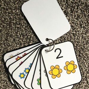Flower Counting Number Flash Cards, Early Learning Resource - Etsy