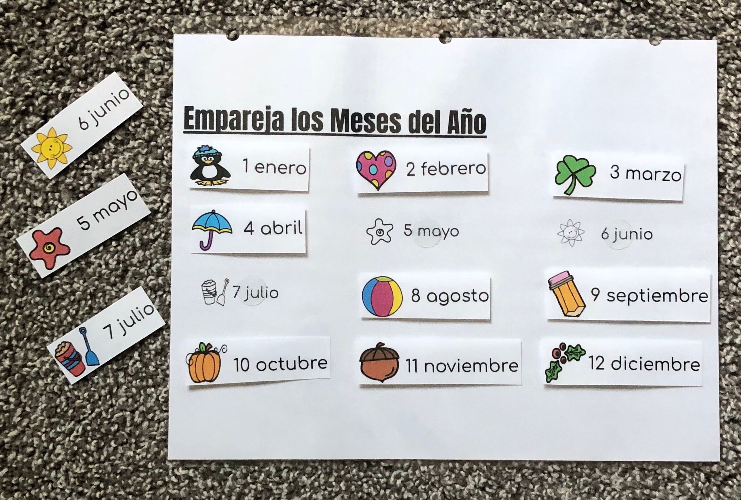 Match the Months of the Year Learning Page - Etsy