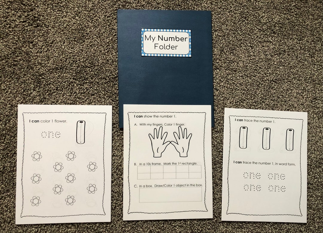 My Learning Number Folder; Early Learning Resource - Etsy