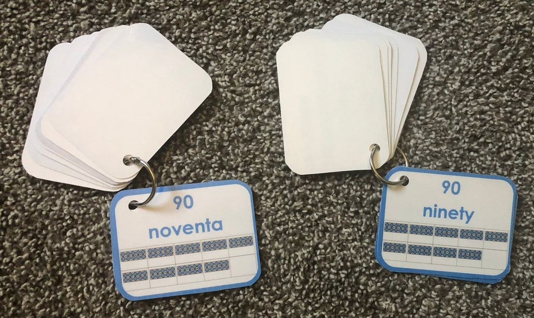 Skip Counting 10s Flashcards: English & Spanish - Etsy