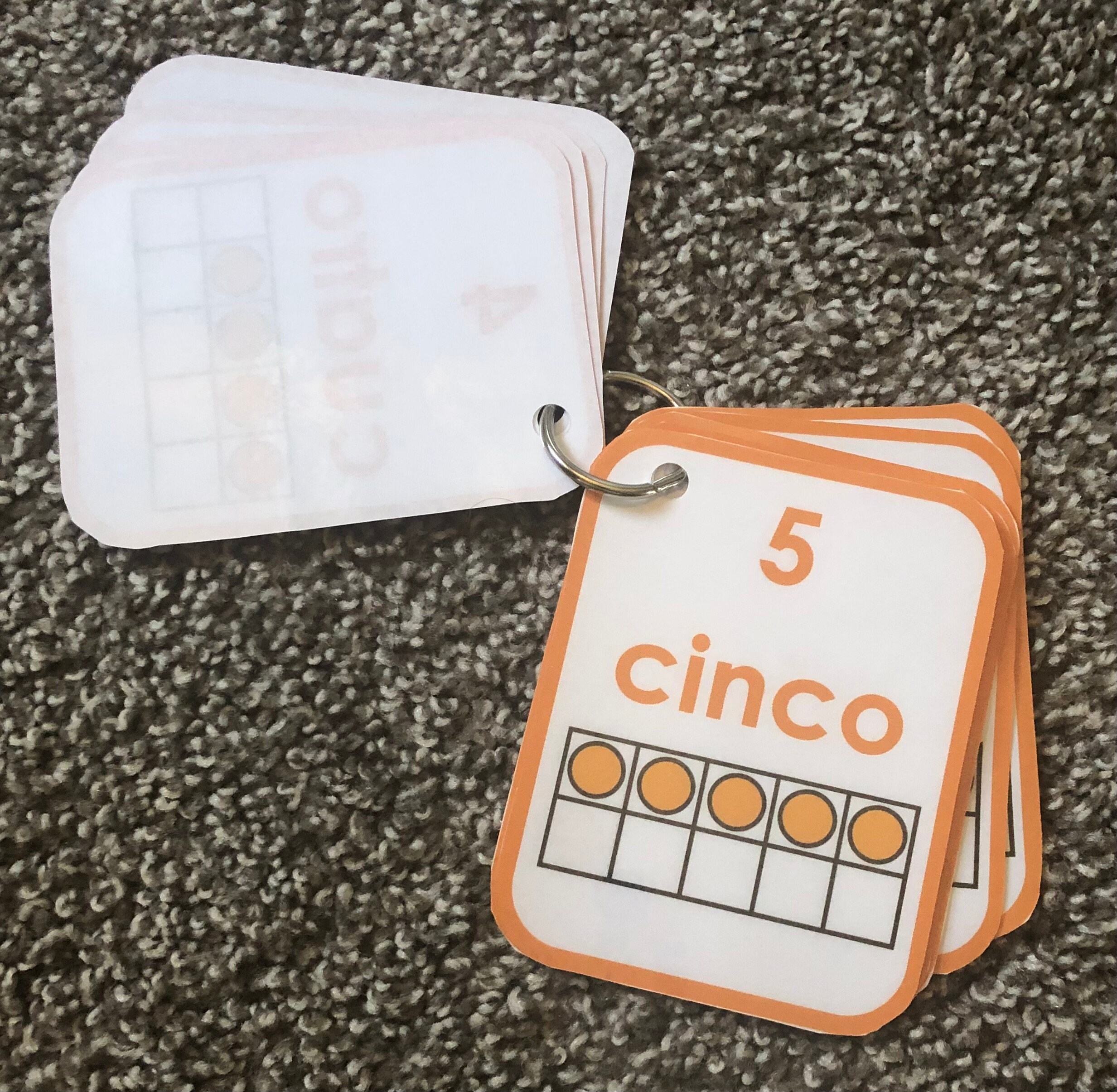 Number Flashcards: English & Spanish - Etsy