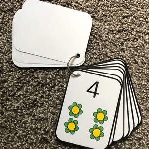 Flower Counting Number Flash Cards, Early Learning Resource - Etsy