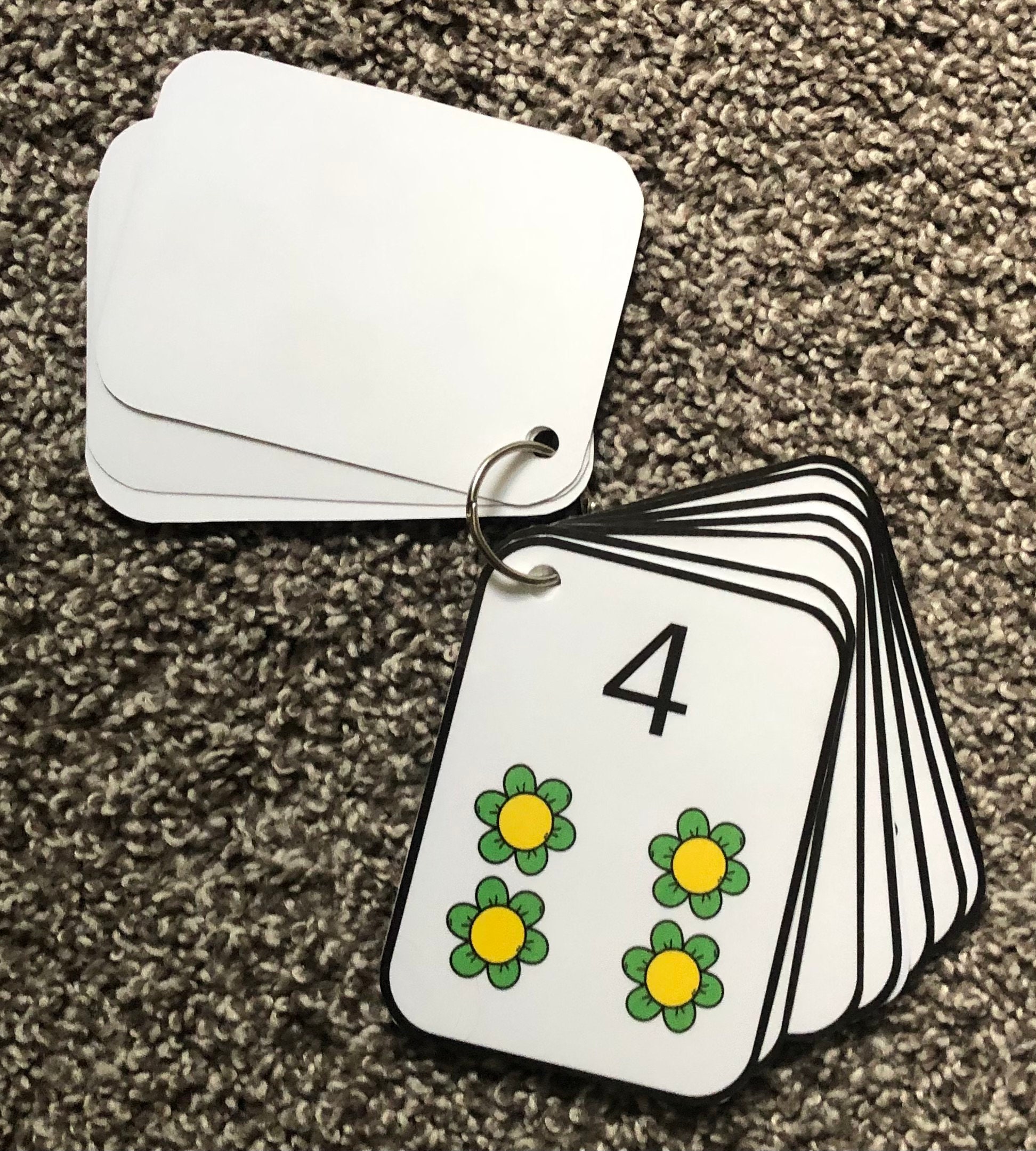 Flower Counting Number Flash Cards, Early Learning Resource - Etsy