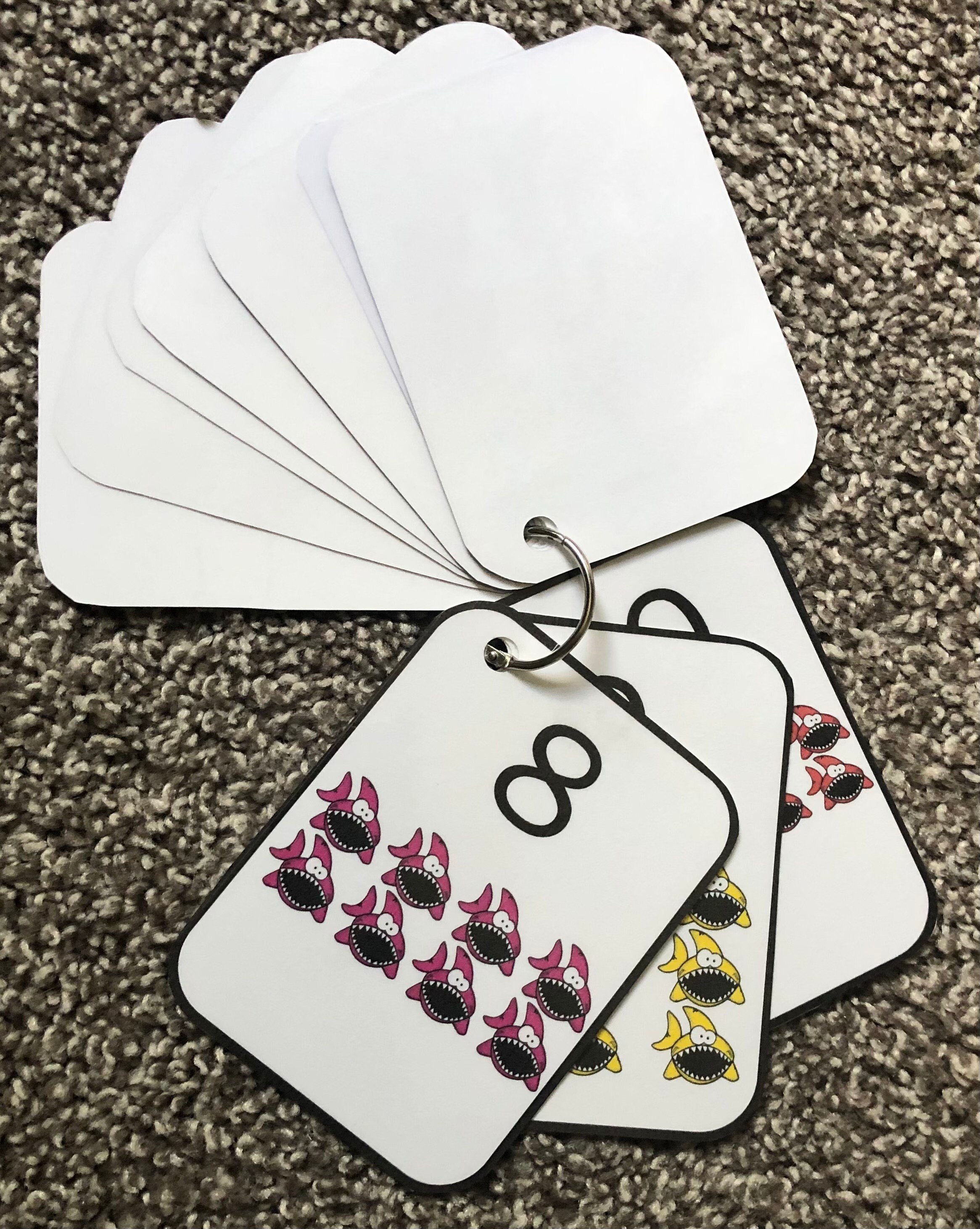 Shark Number Counting Flash Cards, Early Learning Resource - Etsy