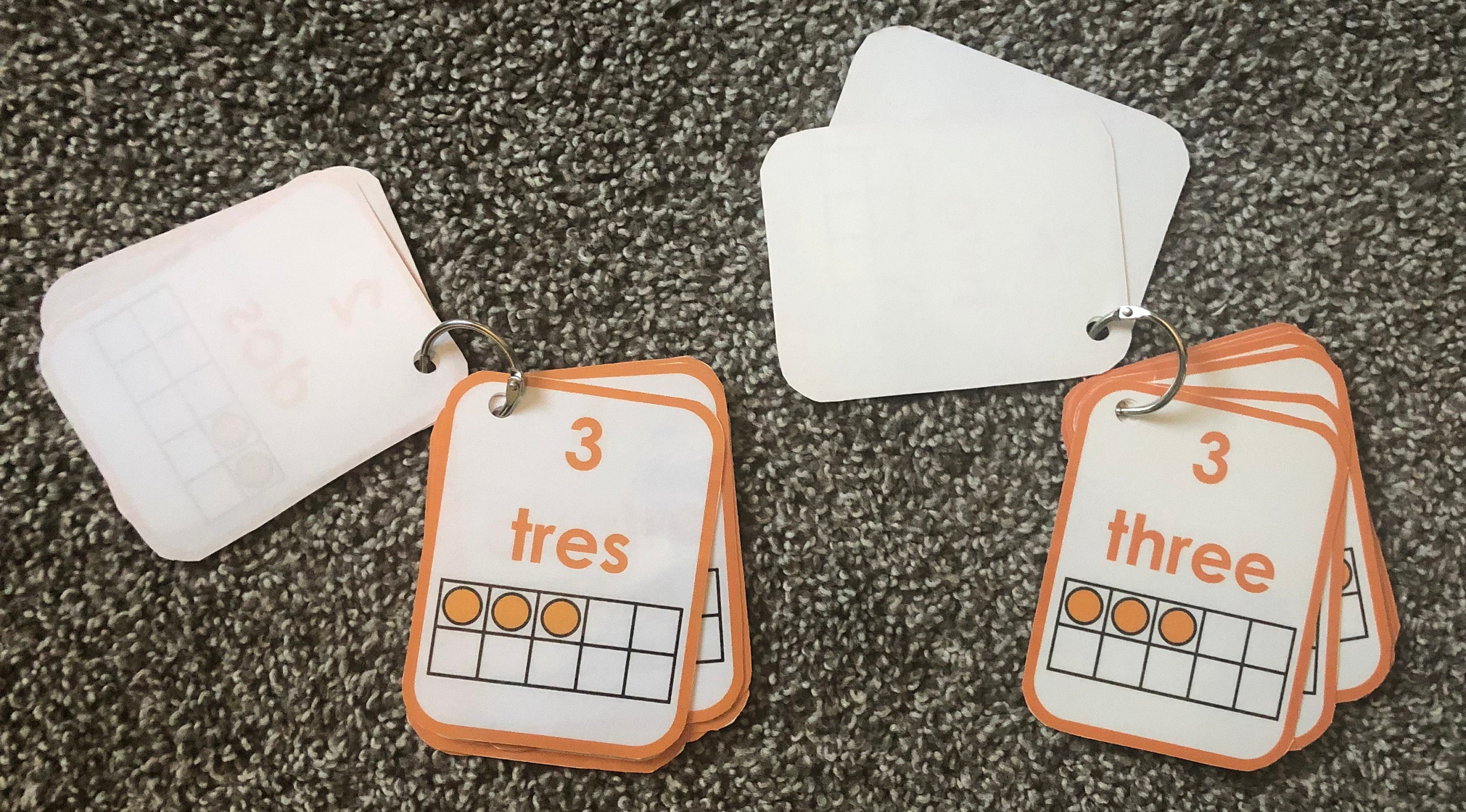 Number Flashcards: English & Spanish - Etsy