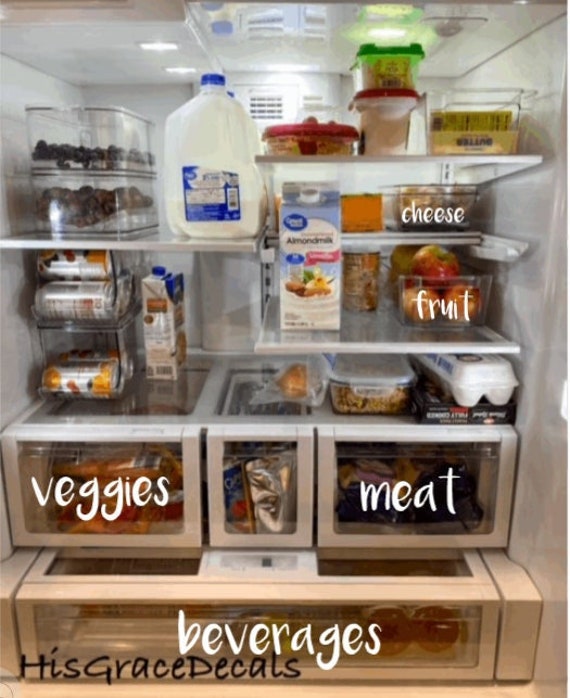 Refrigerator Organization Labels Custom Fridge Bin Labels | Etsy