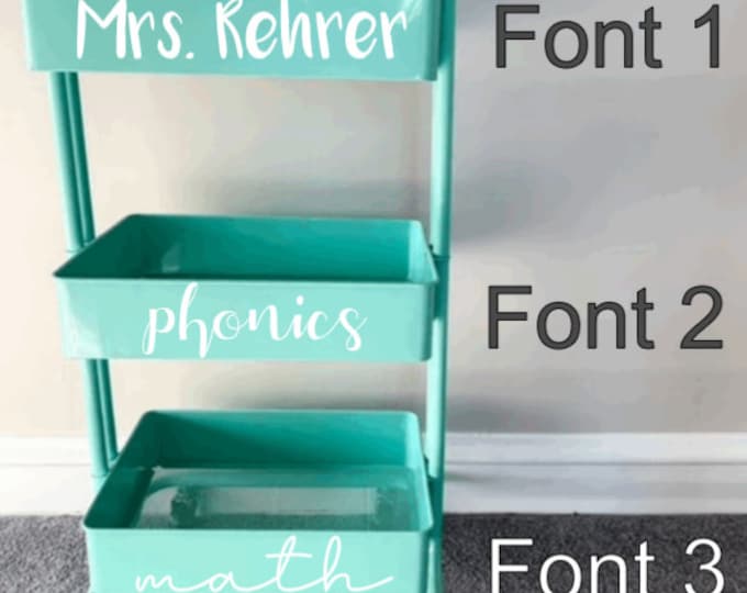 Custom Labels for 3-tier Rolling Cart / Teacher Organization Labels ...