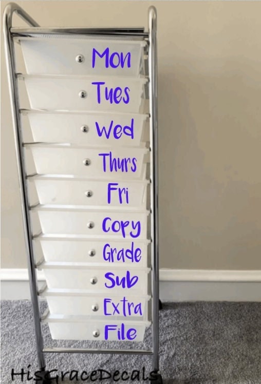 Custom Labels for Rainbow Rolling Cart Drawer Labels Set of - Etsy