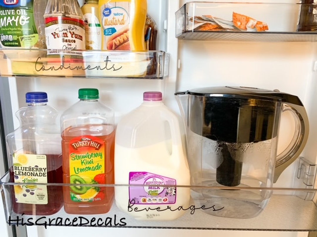 Refrigerator Organization Labels | Custom Fridge Bin Labels for Doors ...