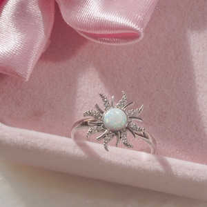 Opal Stone Sun Ring-925 Sterling Silver -princess Ring - Etsy